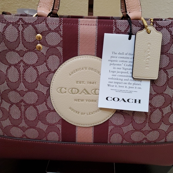 Coach | Bags | Coach Dempsey Medium Carryall In Signature Jacquard Witn ...